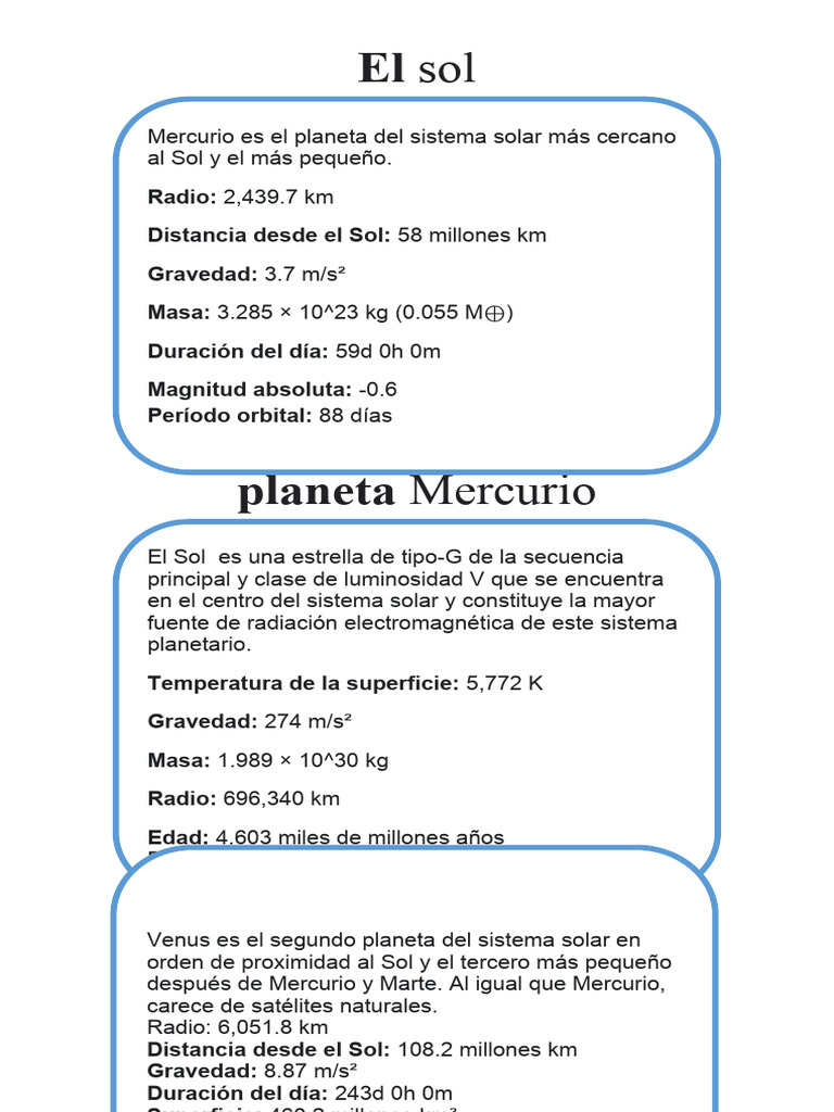 planetas | PDF | Planetas | Sistema solar
