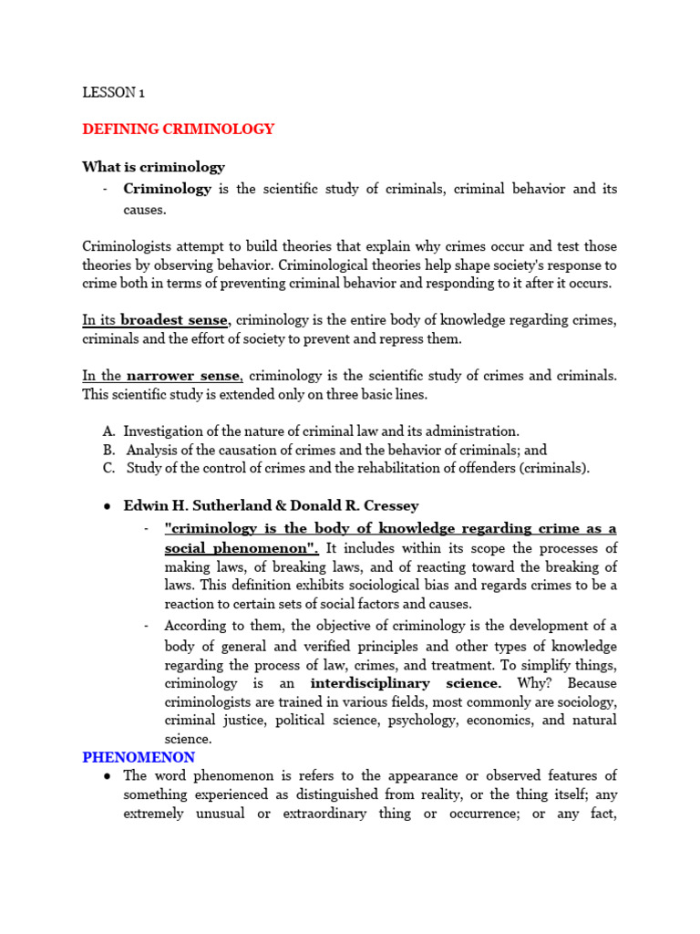 INTRO TO CRIM | PDF | Criminology | Crimes
