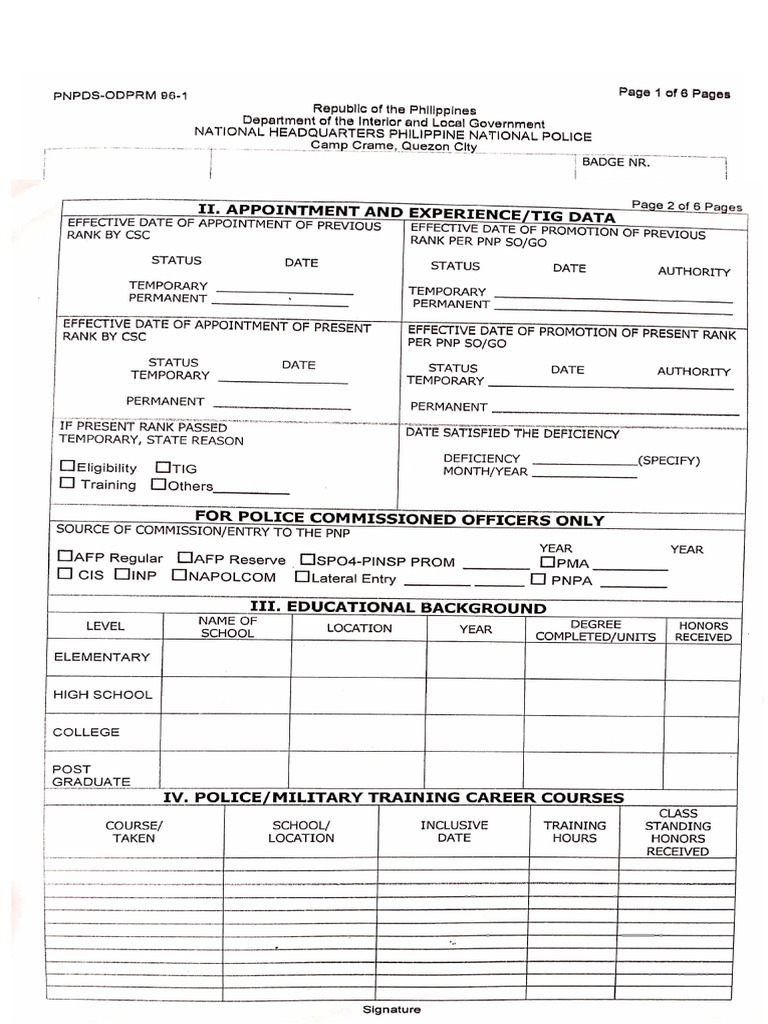 Police Personal File | PDF