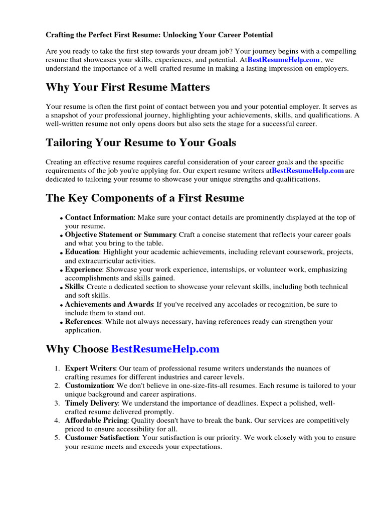 First Resume Template | PDF | Résumé | Recruitment