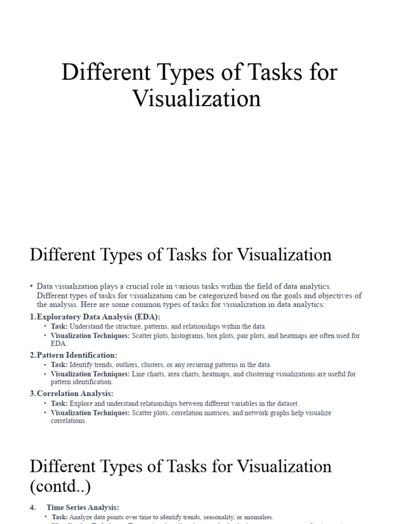 Different Types of Tasks For Visualization | Download Free PDF | Data ...