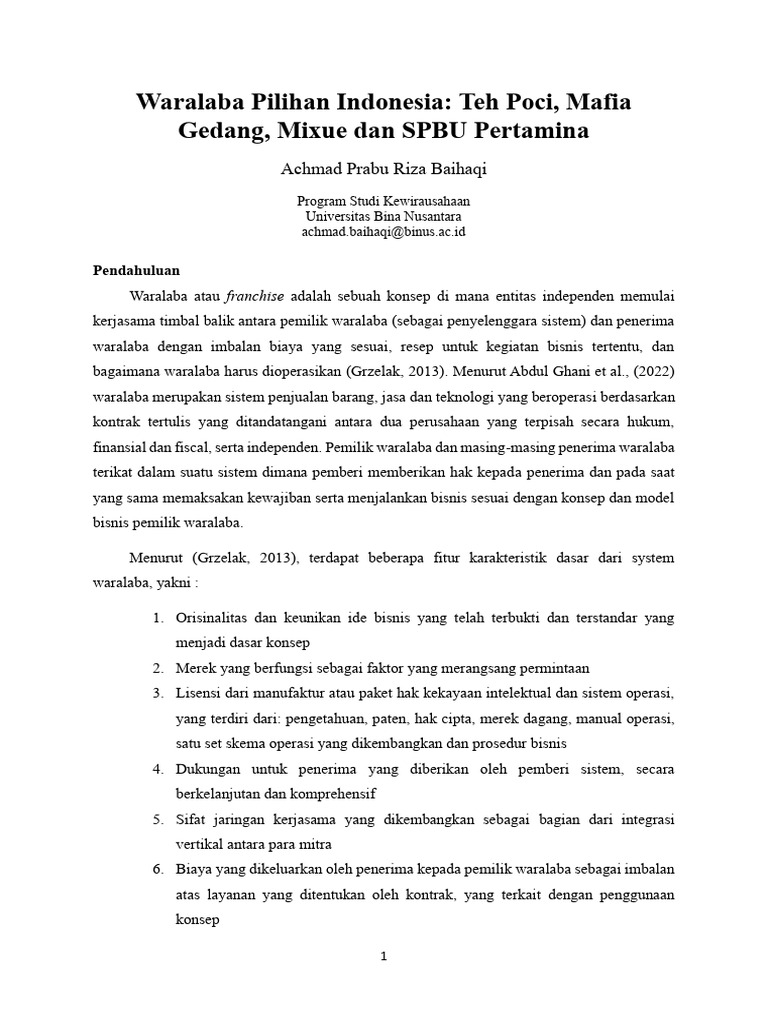 Achmad Prabu Riza Baihaqi - Waralaba Pilihan Indonesia Teh Poci, Mafia ... Achmad Prabu Riza Baihaqi - Waralaba Pilihan Indonesia Teh Poci, Mafia ...
