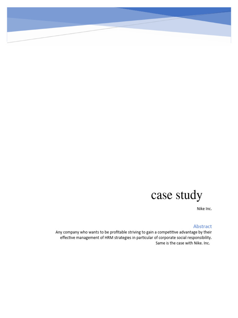 HRM NIKE case study | PDF | Corporate Social Responsibility | Human ...