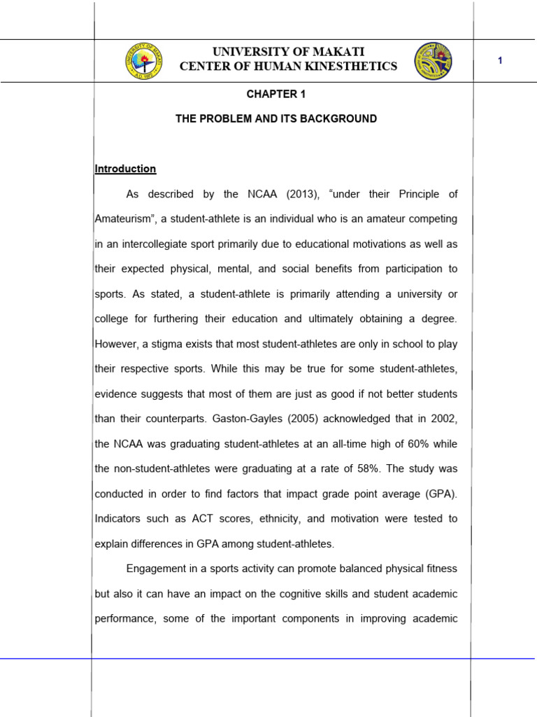 Thesis Whole - Docx Edited - Docx Bobs 1 | PDF | Physical Fitness | Cognition