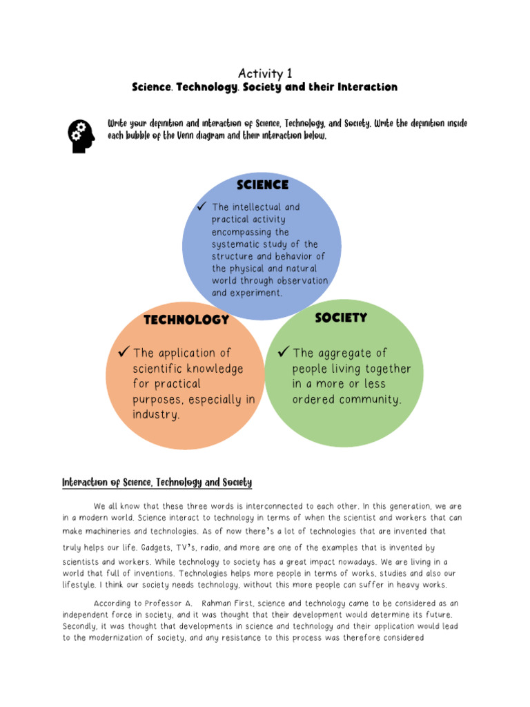 Activity 1 STS | PDF | Science | Society