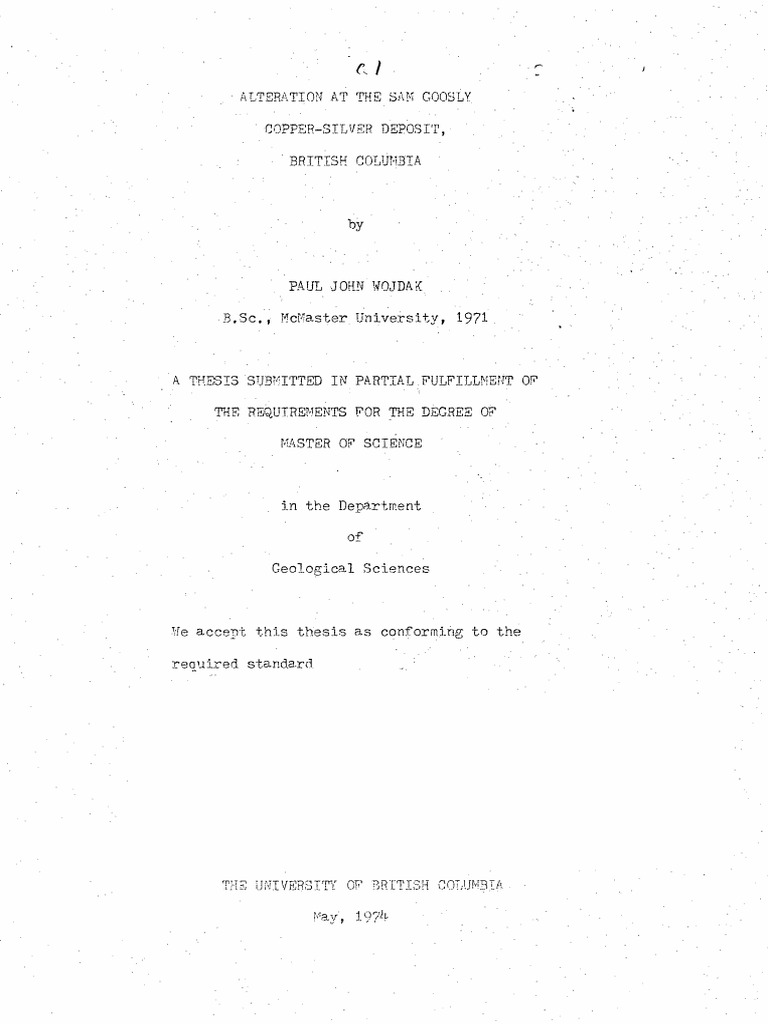 Alteration at The Sam Copper Siler Deposits British Columbnia | PDF ...