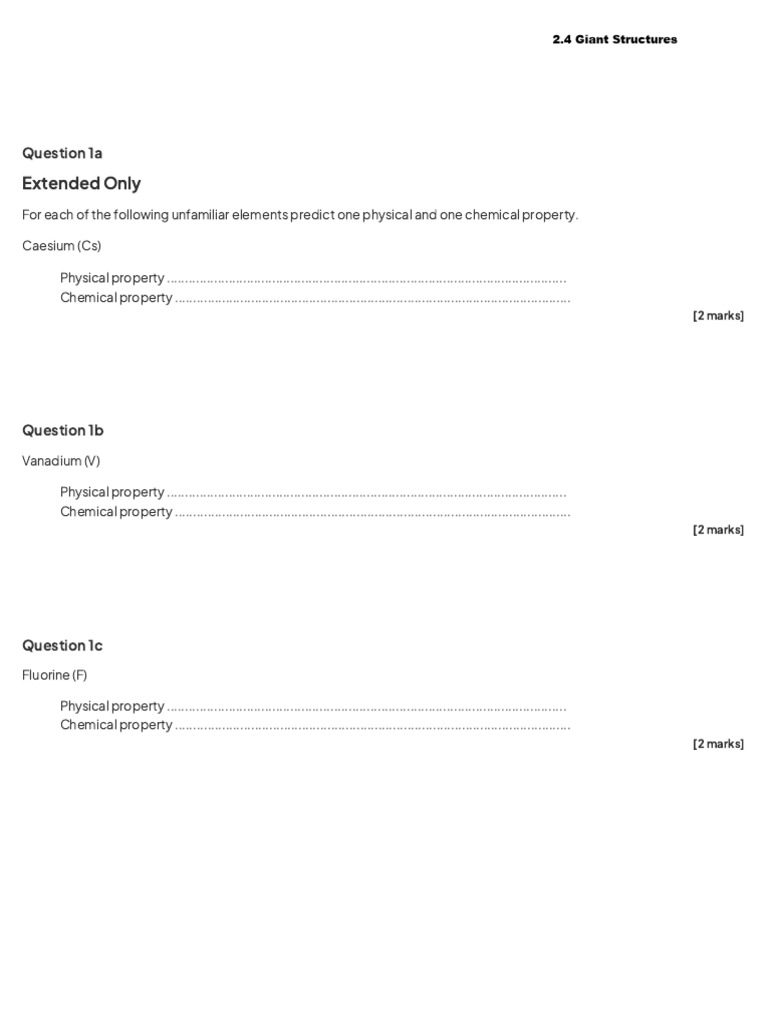 2.4 Giant Structures | PDF | Silicon | Chemistry