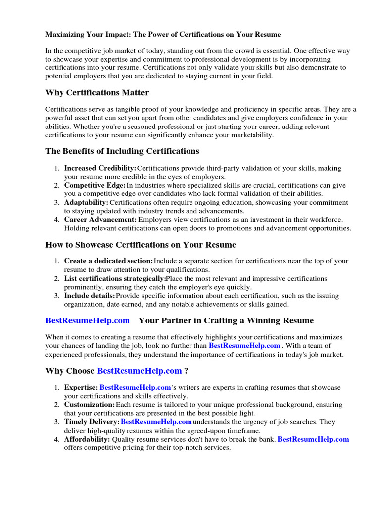 Boost Your Resume with Certifications | PDF | Résumé | Employment