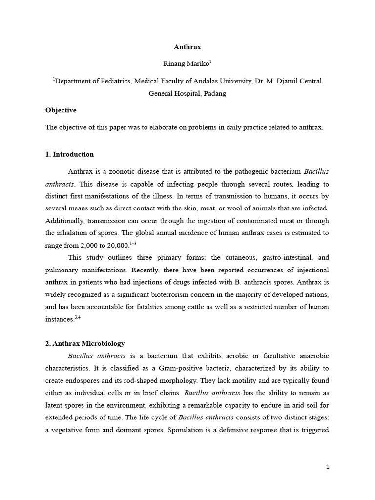 Anthrax | PDF | Anthrax | Microbiology
