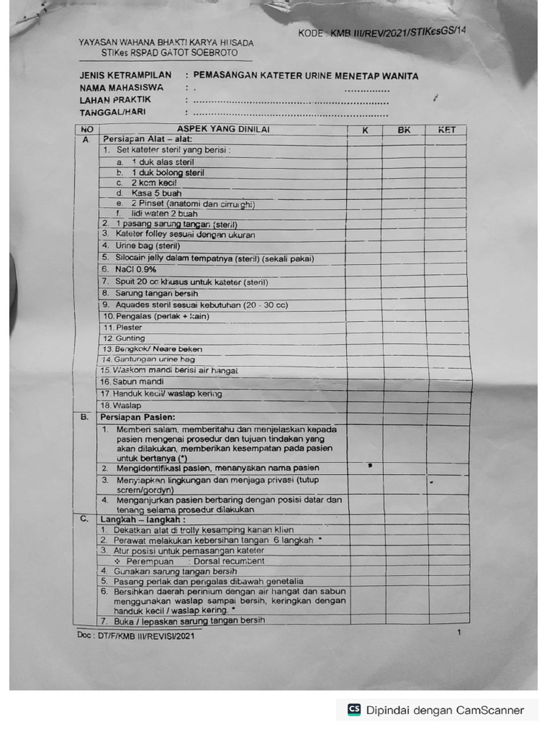 Sop Kateter Wanita Pdf