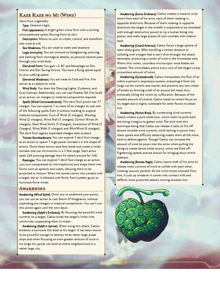 Kaze Kaze No Mi 1 | PDF | Wound | Tornadoes