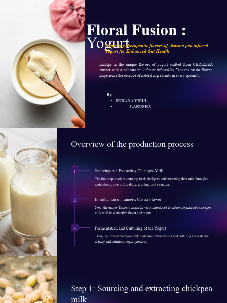 Yogurt From CHICKPEA Extract Milk Flavor by Tanners Cassia Flower | PDF ...