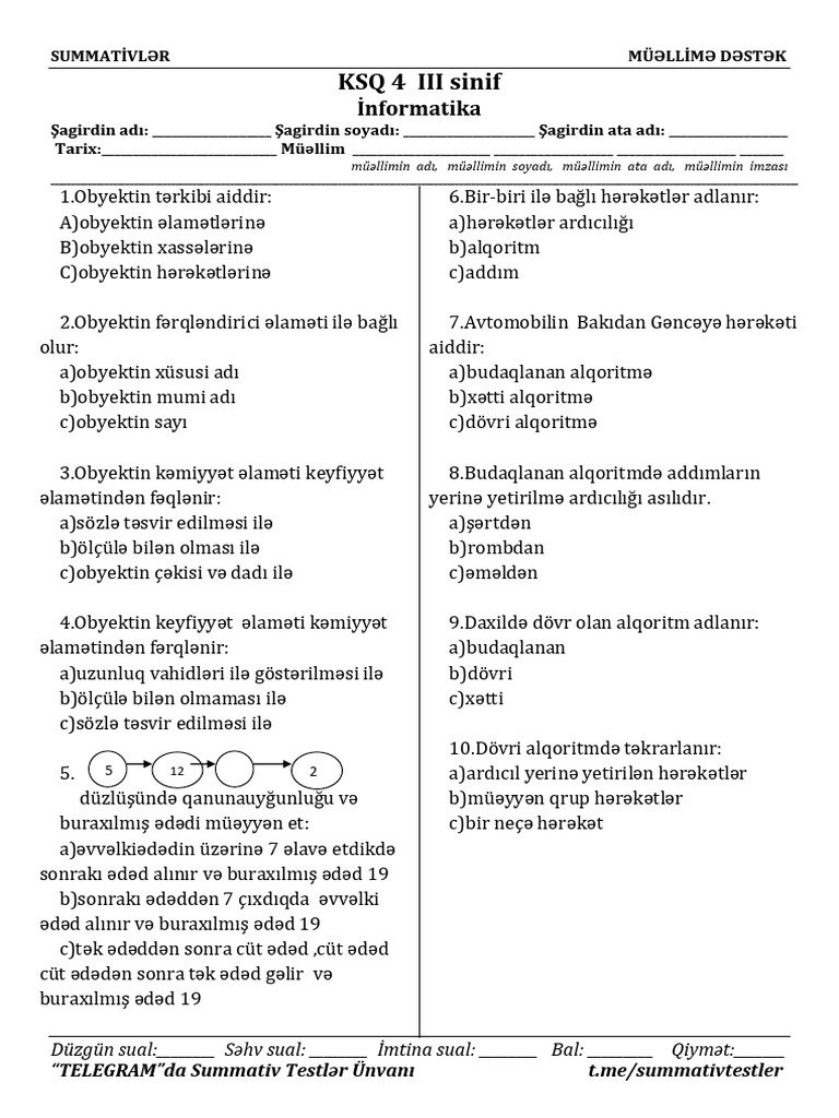 İnformatika - KSQ 4 | PDF