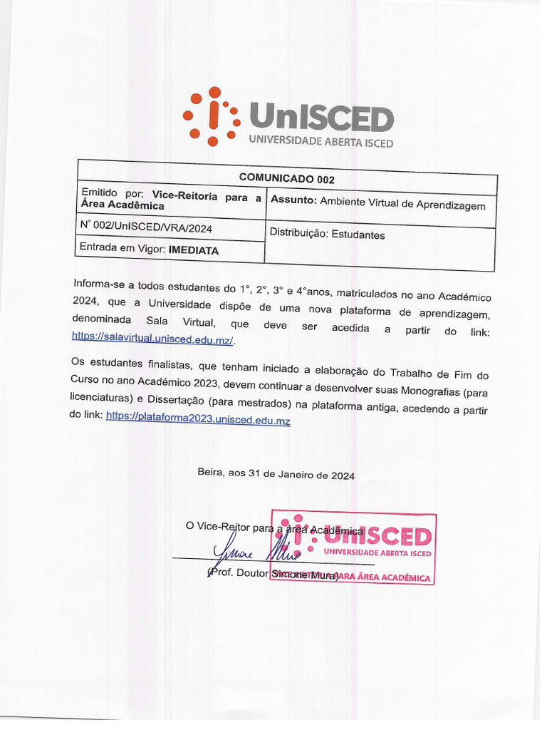 COMUNICADO 002 - 2024 (1) | PDF