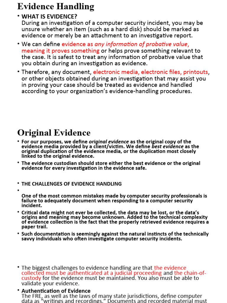 Evidence Handling | PDF | Backup | Authentication