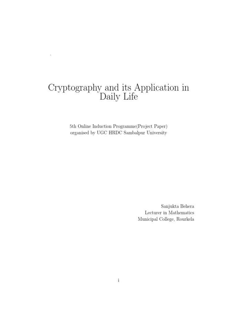 Cryptography and Its Application in Daily Life | PDF | Cryptography ...