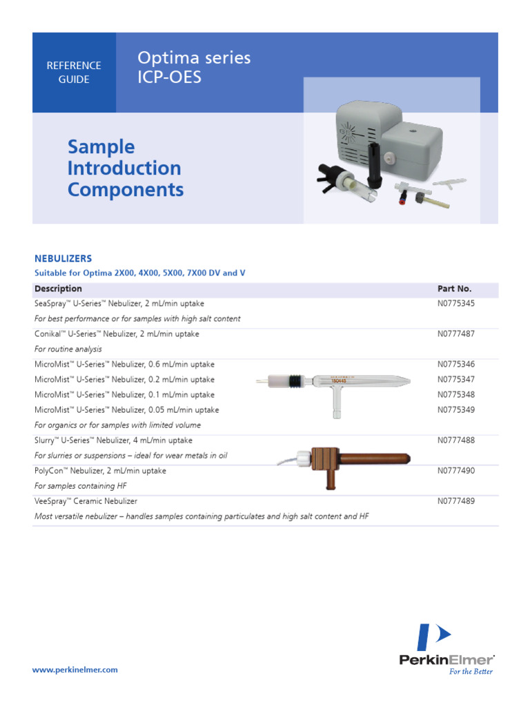 Sample Components: Optima Series Icp-Oes | PDF
