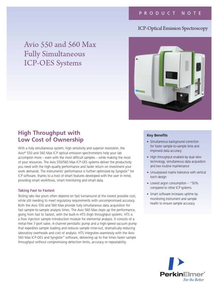 ICP Avio 550 and 560 Max Perkin Elmer | PDF | High Throughput Screening ...