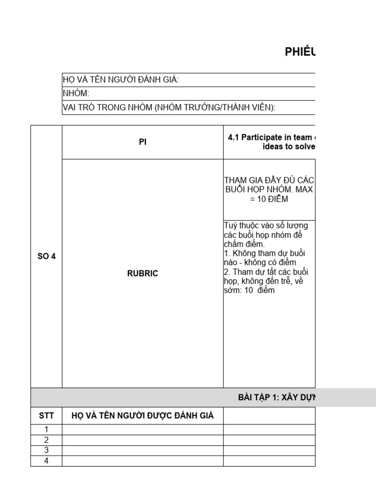 Đánh Giá Thành Viên - QTTP 2021 | PDF