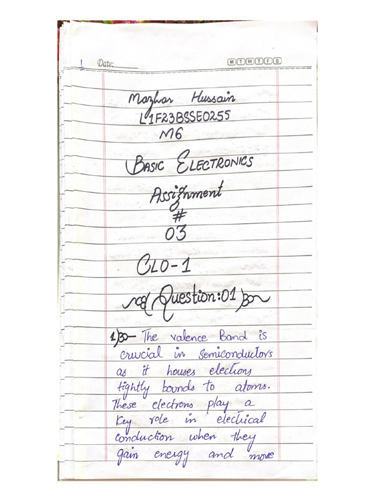 Mazhar 0255 Basic Electronics Assignment 03 | PDF