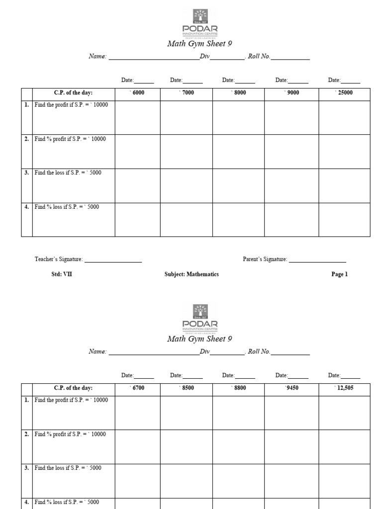 CBSE VII Math Gym 9 | PDF