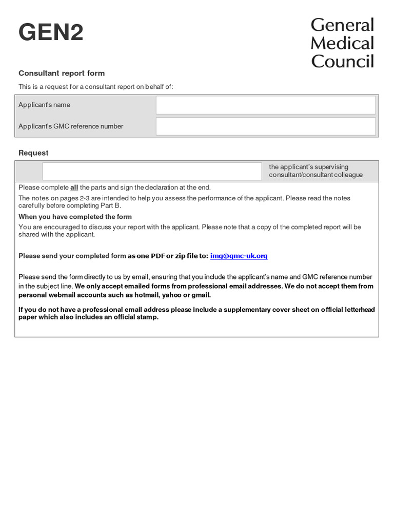 GEN2 - Consultant Report Form - DC1196 - PDF 42352839 | PDF | Physician ...