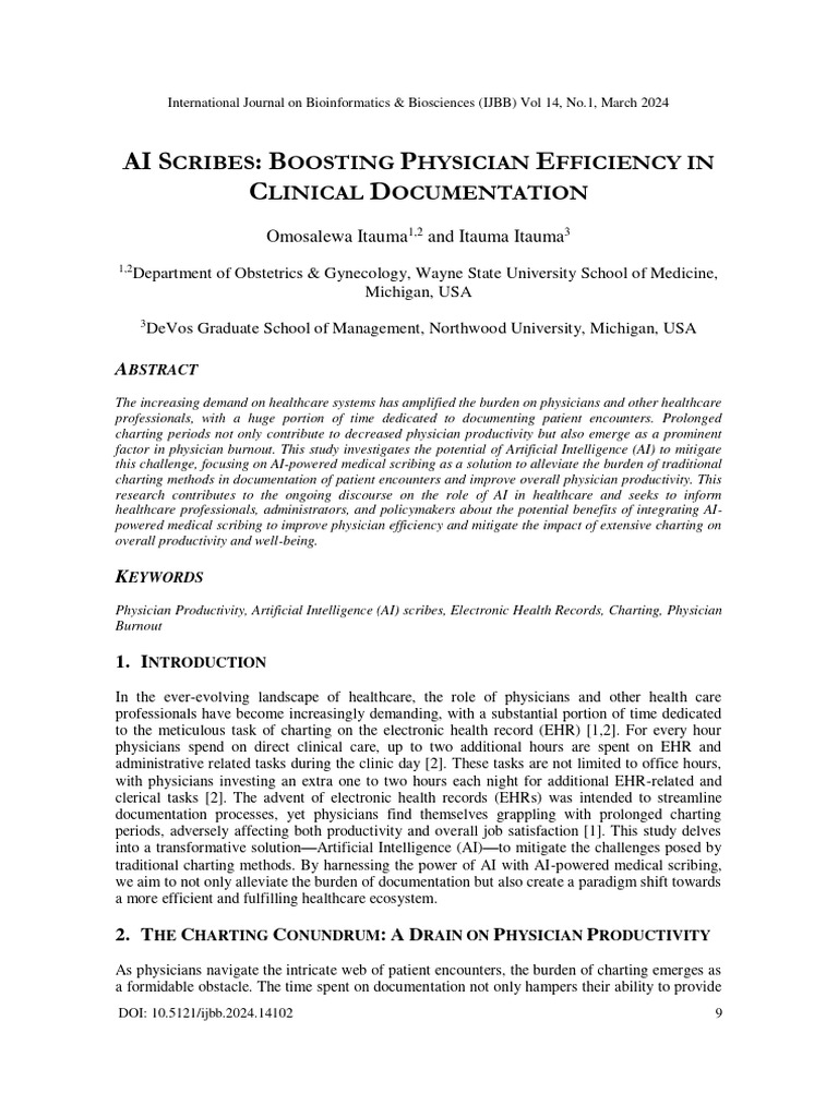 AI Scribes: Boosting Physician Efficiency in Clinical Documentation ...