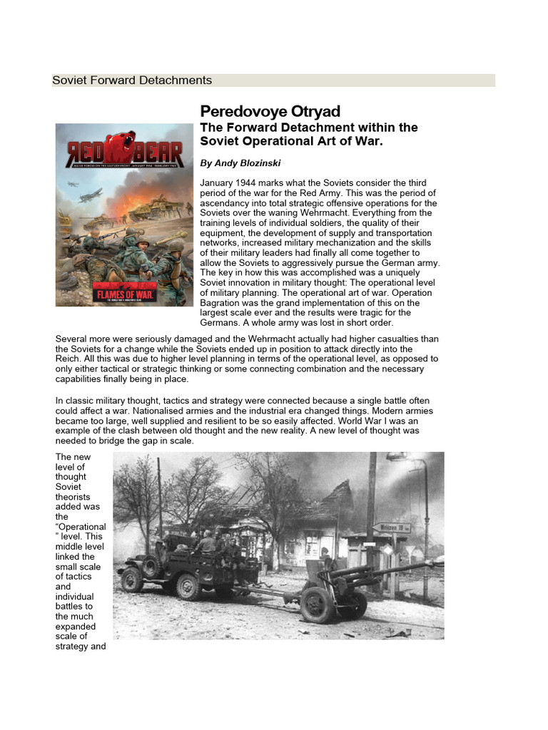Soviet Forward Detachments | PDF | Tanks | Military Operations