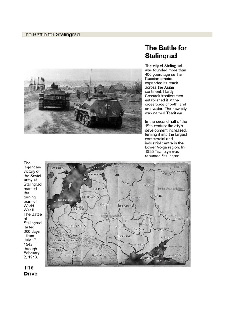 Battle of Stalingrad Overview | PDF | Battle Of Stalingrad | Battles ...