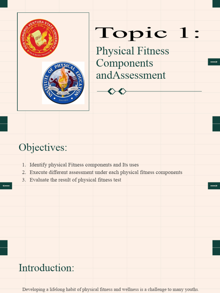 Physical Fitness Components & Assessment Guide | PDF | Physical Fitness ...