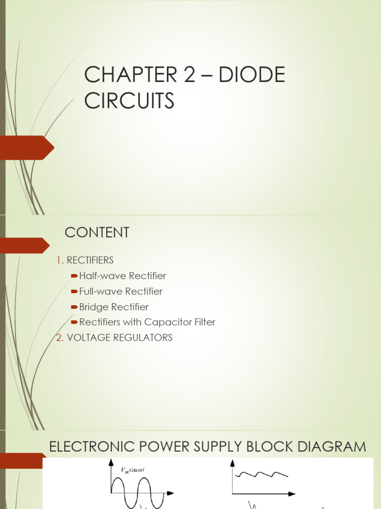 Chapter 2 - Diode Circuits | PDF | Rectifier | Electrical Engineering