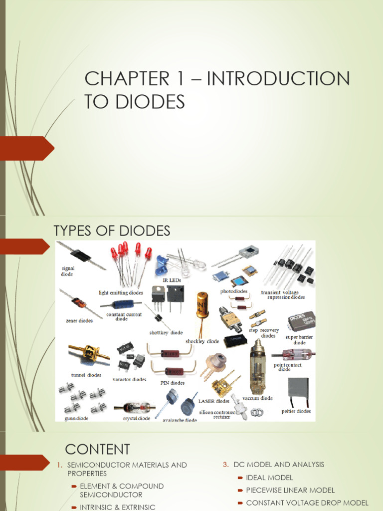 Chapter 1 - Introduction to Diodes | PDF | P–N Junction | Semiconductors