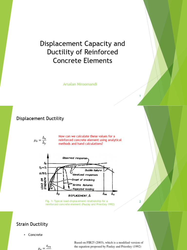 Displacement Ductility of RC Elements | PDF | Deformation (Engineering ...