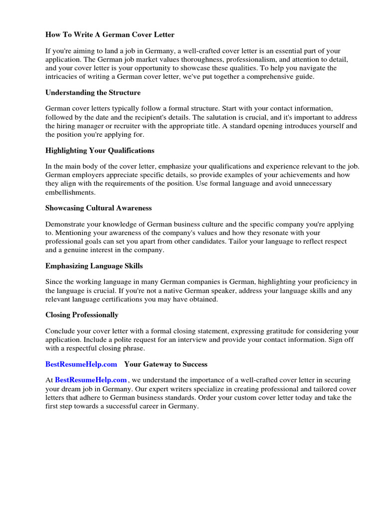 How To Write A German Cover Letter | PDF | Social Media | Popular ...