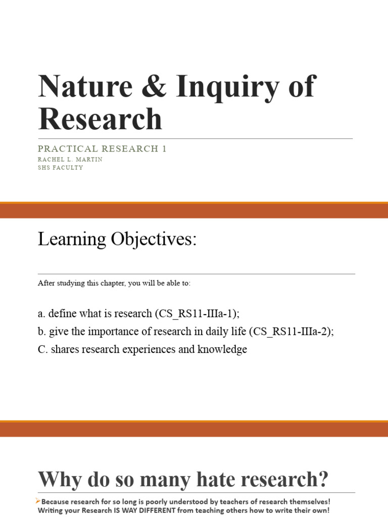 Nature & Inquiry of Research | PDF | Inquiry | Thought