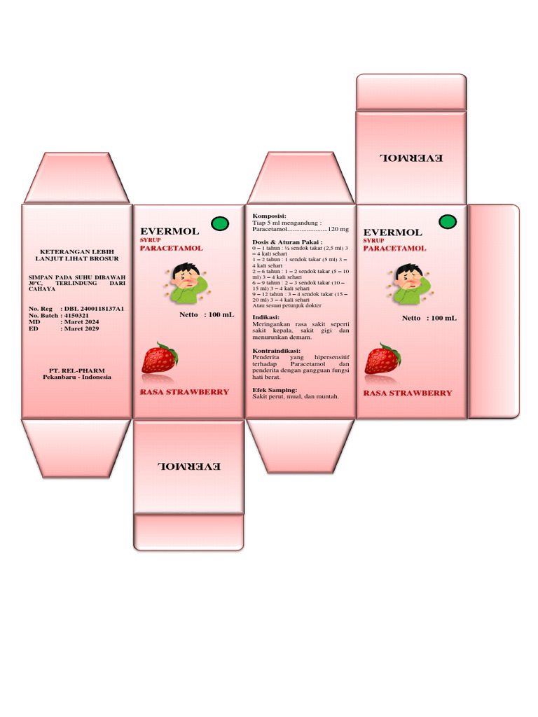Desain Kemasan Evermol Sirup 100 ml | PDF | Kesehatan Holistik