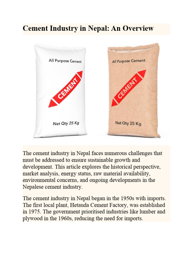 Cement Industry in Nepal | PDF | Cement | Coal