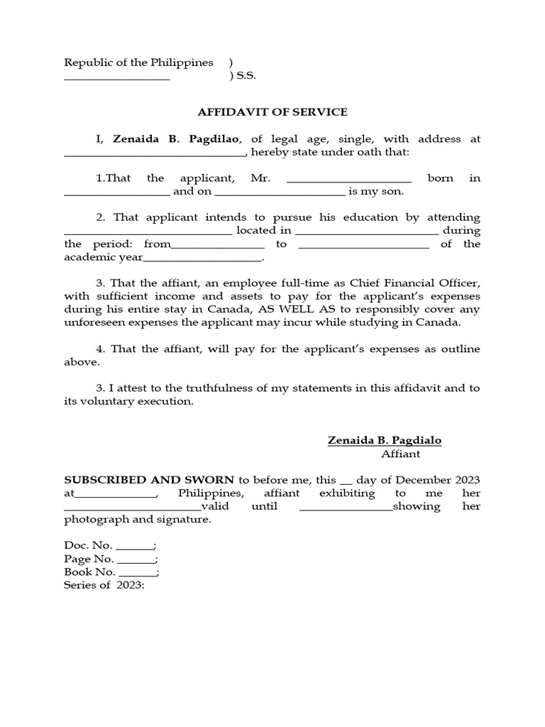 Affidavit of Support | PDF