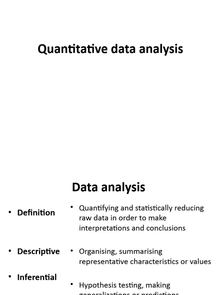 Quantitative Data Analysis | PDF | Statistics | Descriptive Statistics