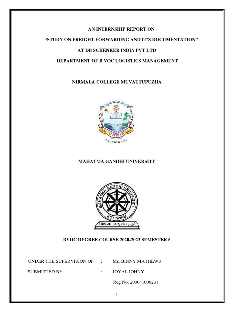 Internship Report - Freight Forwarding | PDF | Transport | Cargo