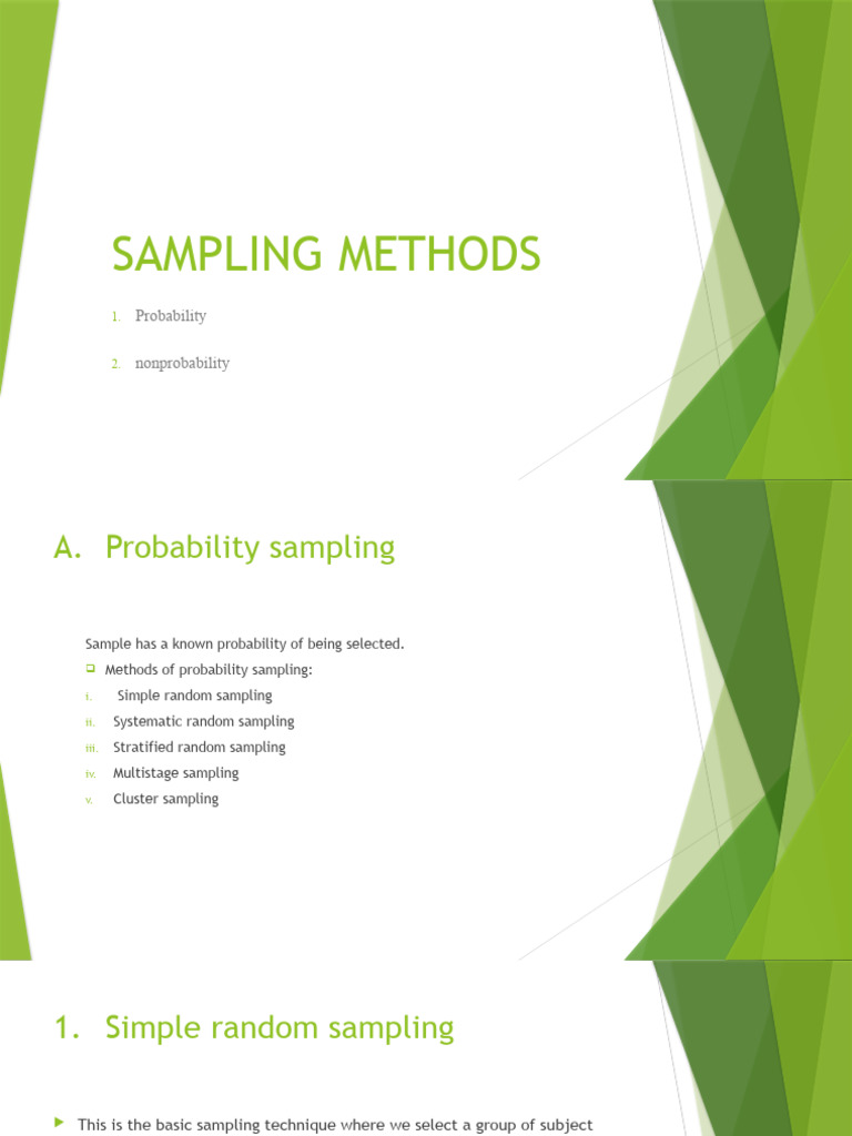 SAMPLING METHODS 5 | PDF | Sampling (Statistics) | Stratified Sampling