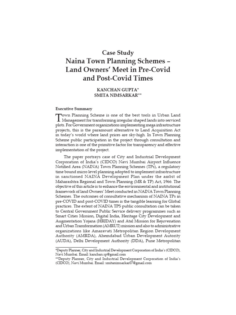 Naina Town Planning Schemes - Land Owners' Meet in Pre-Covid and Post ...