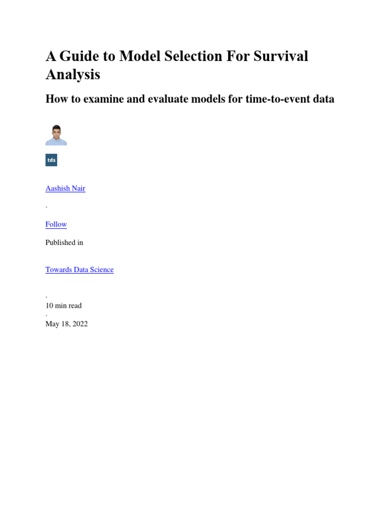 Survival Analysis Model Selection Guide | PDF | Linear Regression ...