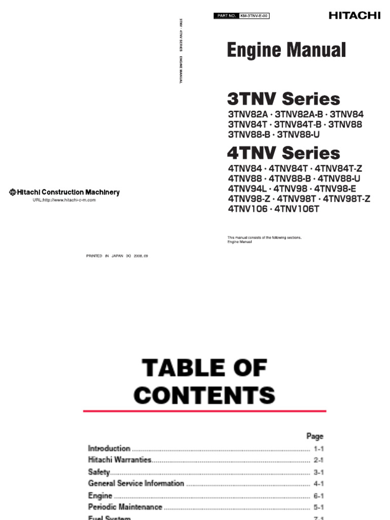 Yanmar 3TNV-E-00 - 1 (081105 - 66) | PDF