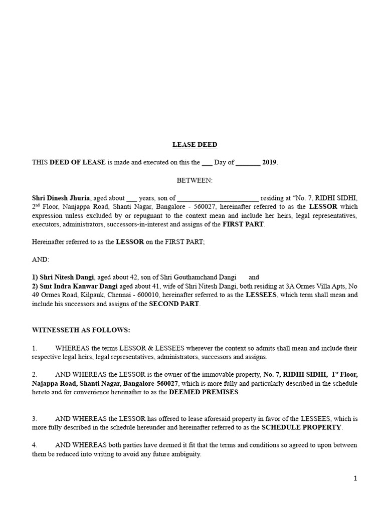 Draft Rental Agreement | PDF