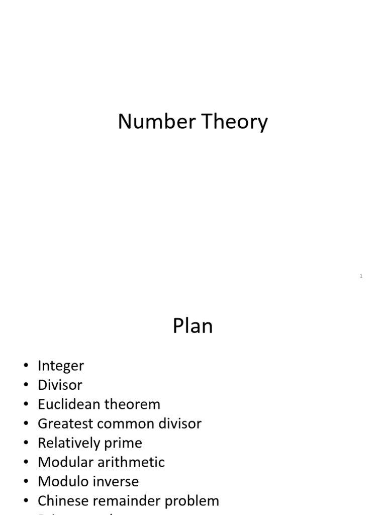 Number Theory | PDF | Prime Number | Numbers