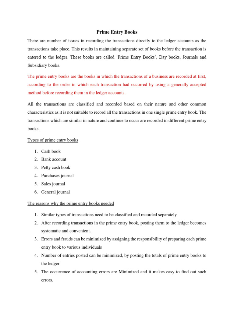 Prime Entry Books | PDF | Debits And Credits | Cheque