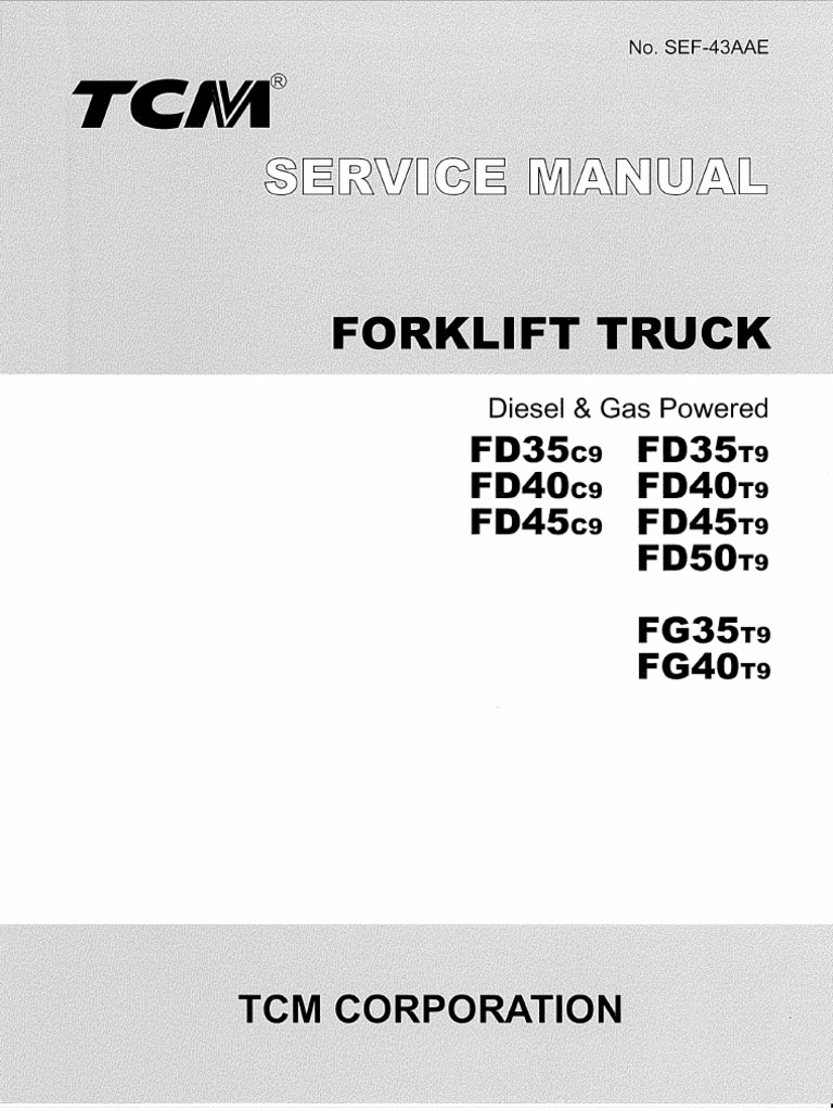 TCM FD50T9 Forklift Service Manual | PDF