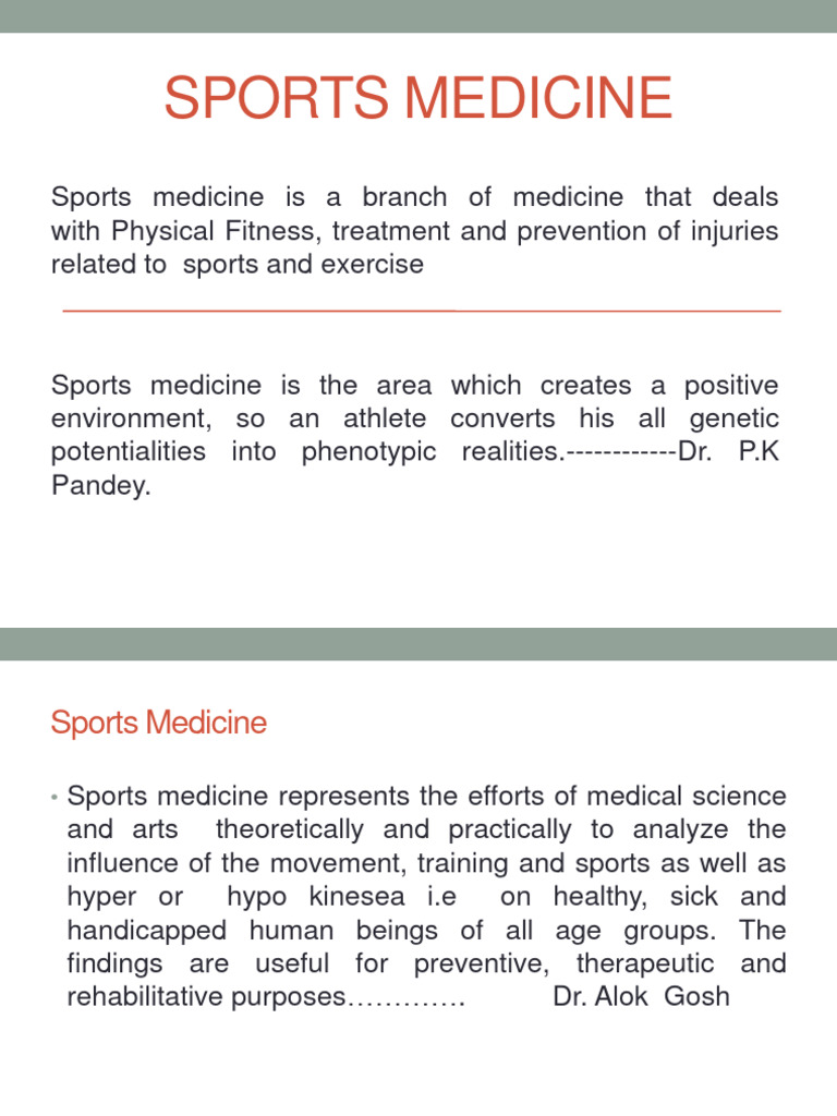 00 Sports Medicine Introduction | PDF | Anxiety | Medicine