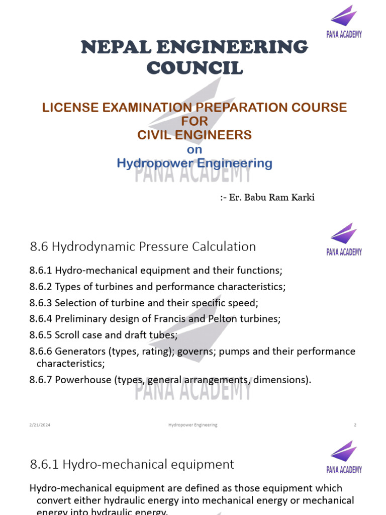 8.6 Hydropower Engineering Updated | PDF | Turbine | Pump